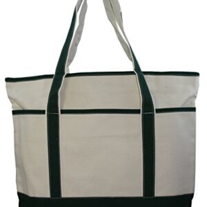 Large Canvas Zippered Tote Bag