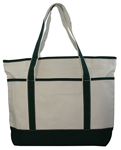 Large Canvas Zippered Tote Bag