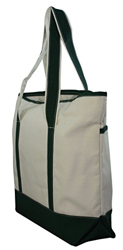 Large Canvas Zippered Tote Bag