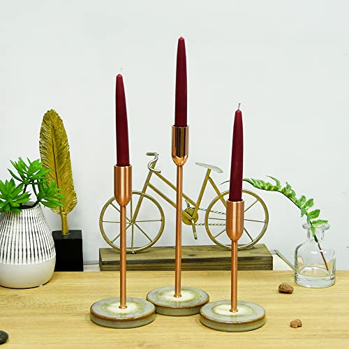 Zest Candle 12-Piece Taper Candles, 6-Inch, Burgundy