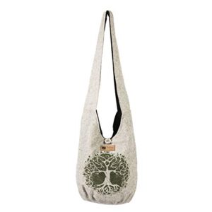 cotton sling crossbody shoulder bag tree of life purse hippie hobo bohemian festival bag-tree