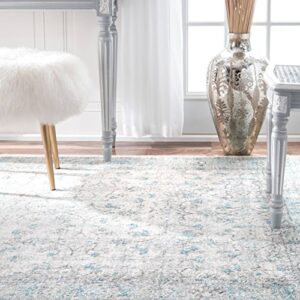 nuLOOM Vintage Rio Area Rug, 6' 7" x 9', Aqua