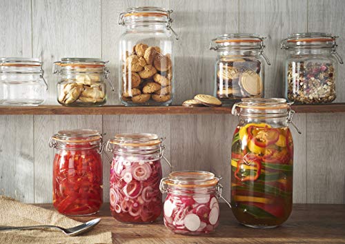 Kilner 0025.512 Square Glass Clip Top Preservation Jar, 1.5L, Transparent