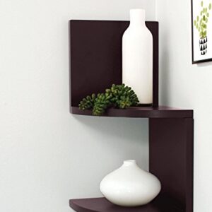 Kiera Grace Priva Corner Shelf, Set of 2, Espresso