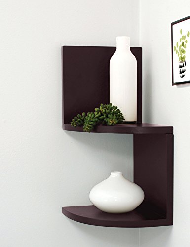 Kiera Grace Priva Corner Shelf, Set of 2, Espresso