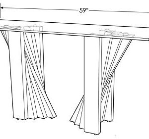 Modern Falcone Console Table - Clear Glass with Polished Stainless Steel Base