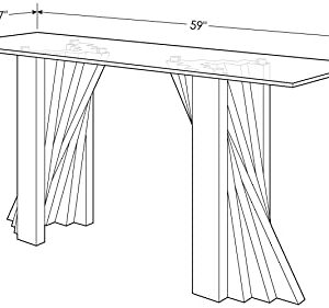 Modern Falcone Console Table - Clear Glass with Polished Stainless Steel Base