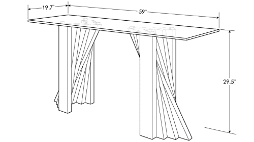 Modern Falcone Console Table - Clear Glass with Polished Stainless Steel Base