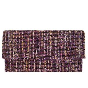 jnb weaved fabric flat clutch, lavender