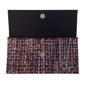 JNB Weaved Fabric Flat Clutch, Lavender