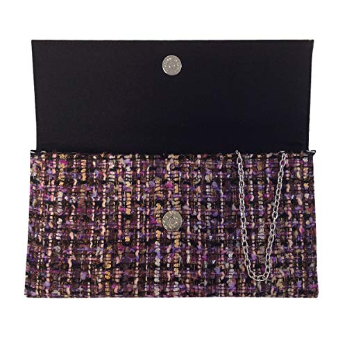 JNB Weaved Fabric Flat Clutch, Lavender