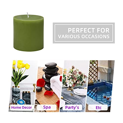 Zest Candle Pillar Candle, 3 by 3-Inch, Sage Green