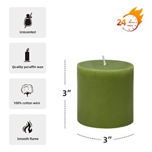 Zest Candle Pillar Candle, 3 by 3-Inch, Sage Green