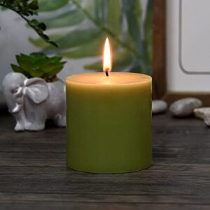 Zest Candle Pillar Candle, 3 by 3-Inch, Sage Green