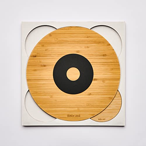 Twelve Inch Vinyl Floating On Your Wall - No Frames, No Visible Support Original - Natural