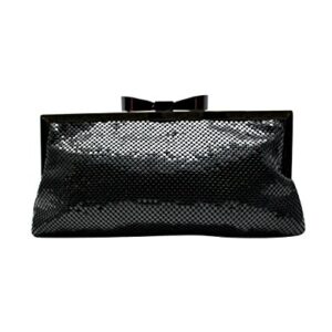 La Regale Women's Quilted Chainmail Clutch Black