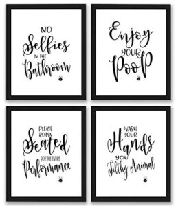 thenamestore bathroom quotes and sayings art prints | set of four photos 8×10 unframed | great gift for bathroom decor