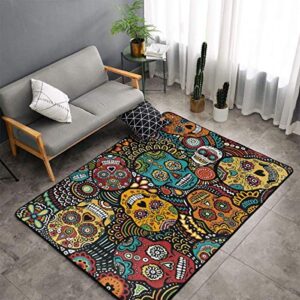 niyoung mexican sugar skulls area rug memory foam doormat floor mat with non-slip rubber backing, quick dry spa bathroom floor mats shaggy rugs home art comfort shaggy rugs