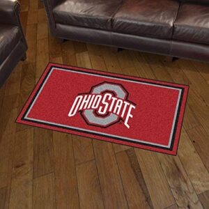 FANMATS 19751 NCAA Ohio State Buckeyes 3ft. x 5ft. Plush Area Rug | Sports Fan Area Rug, Home Decor Rug and Tailgating Mat