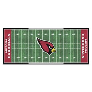 fanmats – 7343 nfl arizona cardinals nylon face football field runner 30″x72″