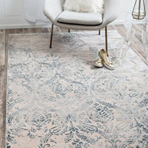 Unique Loom Paris Collection Pastel Tones Traditional Distressed Blue Area Rug (8' 0 x 10' 0)