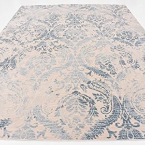 Unique Loom Paris Collection Pastel Tones Traditional Distressed Blue Area Rug (8' 0 x 10' 0)