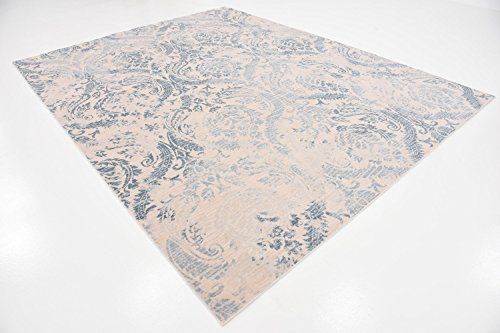 Unique Loom Paris Collection Pastel Tones Traditional Distressed Blue Area Rug (8' 0 x 10' 0)