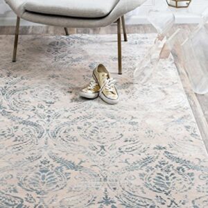 Unique Loom Paris Collection Pastel Tones Traditional Distressed Blue Area Rug (8' 0 x 10' 0)