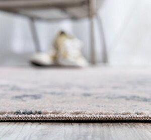 Unique Loom Paris Collection Pastel Tones Traditional Distressed Blue Area Rug (8' 0 x 10' 0)