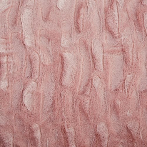 Tache 90x90 Faux Fur Dusty Rose Pink Soft Throw Bed Blanket, Queen Size