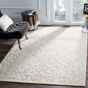 SAFAVIEH Trace Collection 5' x 8' Ivory TRC102C Handmade Premium Wool Area Rug