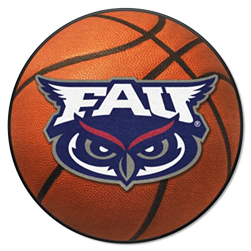 FANMATS 47 FAU Owls Basketball Shaped Rug - 27in. Diameter, Basketball Design, Sports Fan Accent Rug