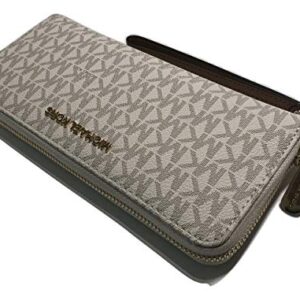 MICHAEL Michael Kors Jet Set Travel Continental Wallet Wristlet (Signature MK Vanilla)