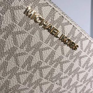 MICHAEL Michael Kors Jet Set Travel Continental Wallet Wristlet (Signature MK Vanilla)