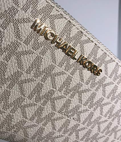 MICHAEL Michael Kors Jet Set Travel Continental Wallet Wristlet (Signature MK Vanilla)