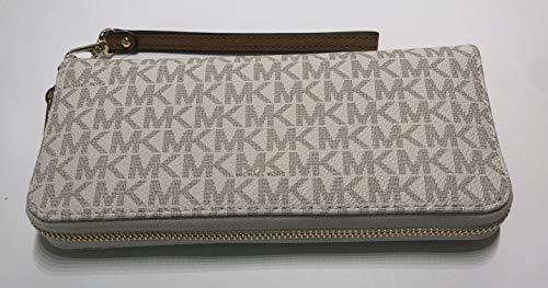 MICHAEL Michael Kors Jet Set Travel Continental Wallet Wristlet (Signature MK Vanilla)