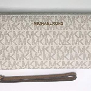 MICHAEL Michael Kors Jet Set Travel Continental Wallet Wristlet (Signature MK Vanilla)