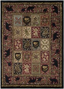 rustic lodge persian black 8×10 area rug, 7’10×9’10