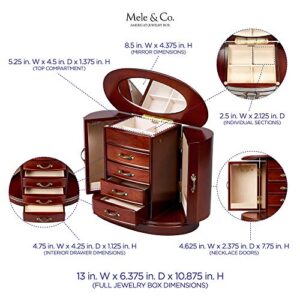 Mele & Co. Heloise Wooden Jewelry Box, Ring, Necklace, and Earring Organizer