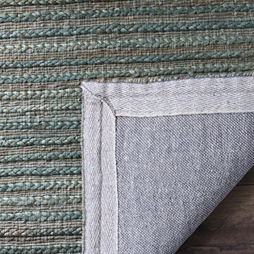 SAFAVIEH Cape Cod Collection 8' x 10' Sage / Natural CAP503B Handmade Braided Hemp Area Rug