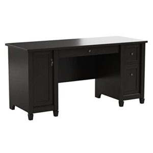 sauder edge water computer desk, l: 59.06″ x w: 23.23″ x h: 29.02″, estate black finish