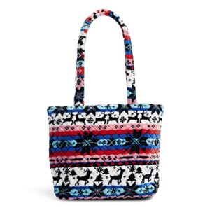 vera bradley women’s teddy fleece sherpa small vera tote bag, nordic stripe multi, one size