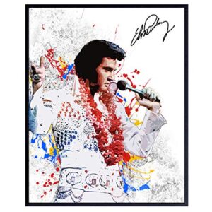 Elvis Las Vegas Wall Art Decor - Bedroom, Bar, Family or Living Room, Home, Apartment or Office Decoration Poster Print - Fab Gift for Country Music or Graceland Fans - 8x10 Unframed Picture