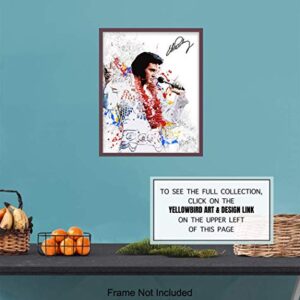 Elvis Las Vegas Wall Art Decor - Bedroom, Bar, Family or Living Room, Home, Apartment or Office Decoration Poster Print - Fab Gift for Country Music or Graceland Fans - 8x10 Unframed Picture