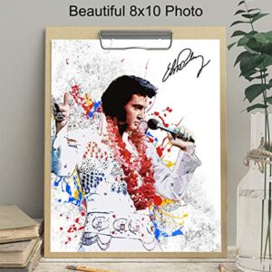 Elvis Las Vegas Wall Art Decor - Bedroom, Bar, Family or Living Room, Home, Apartment or Office Decoration Poster Print - Fab Gift for Country Music or Graceland Fans - 8x10 Unframed Picture