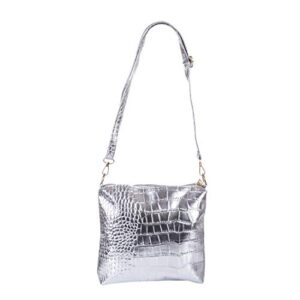 Women Stylish 3 Piece Bag Set,BBDI Alligator Pattern Lash Package PU Leather Shoulder Tote Purse Bag - Silver