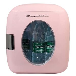 frigidaire efmis462-pink 12 can retro mini portable personal fridge/cooler for home, office or dorm, pink