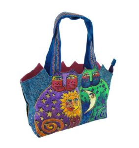 laurel burch `celestial felines` medium tote purse