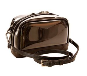 dominie clear handbag small black leather clutch with removable/interchangeable liner