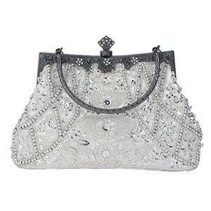 bagood women’s vintage style beaded and sequined evening bag wedding party handbag clutch purse